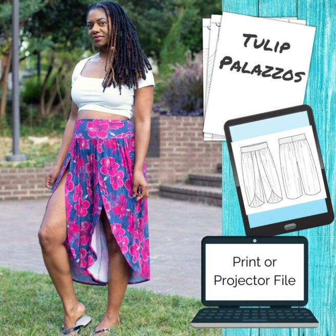 Tulip Palazzo Pants (Buttons and Blueprints) - Sew PDF